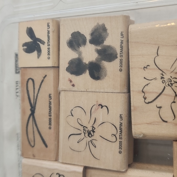 Office | Set Of 8 Stampin Up Flower And Bow Stamp Bundle | Poshmark